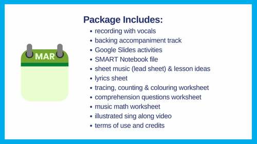 March Calendar Song - March NO-PREP Activities - Morning Routine