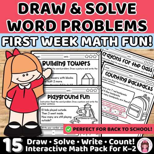 Back to School Math – Draw and Solve Word Problems for K and Grade 1