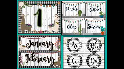 Llama Classroom Decor: Editable Bundle by Jubilee | TpT
