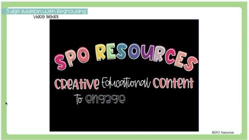 3 Digit Addition With Regrouping- Base 10 Blocks- Google Slides #1