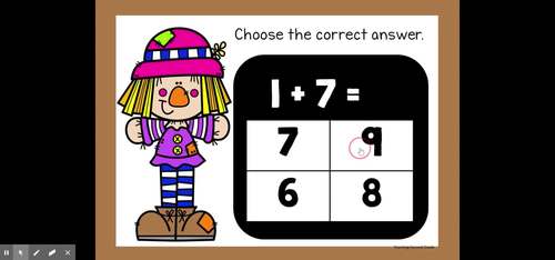 Fall Addition Facts Google Slides™ Practice Set 2 by Teaching Second Grade