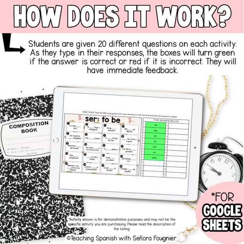 Spanish Subject Pronoun Digital Activity Self Checking | TPT