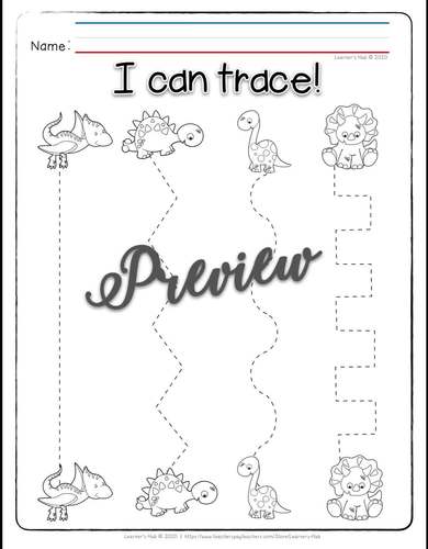 DINOSAUR PRE-K WORKSHEETS PACKET by: Learner's Hub! Distance Learning ...
