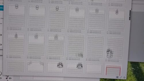 Lined writing paper with picture box dotted thirds Christmas themed ...