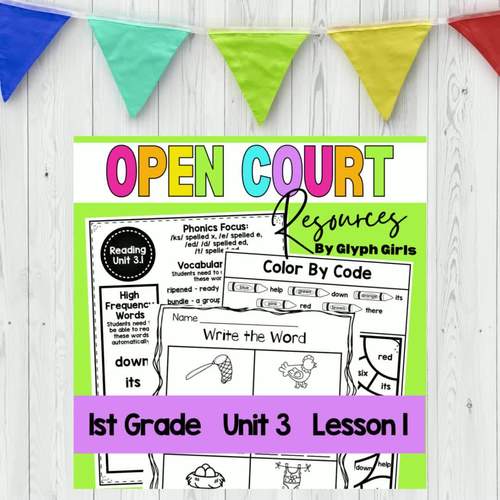 Open Court Reading 1st Grade Unit 3, Lesson 1 Resources by Glyph Girls