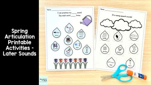 Spring Articulation Printable Activities for Later Sounds in Speech Therapy