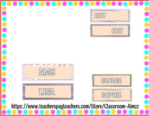 Printable Pastel Student Name Tags, Editable Boho Classroom Labels ...