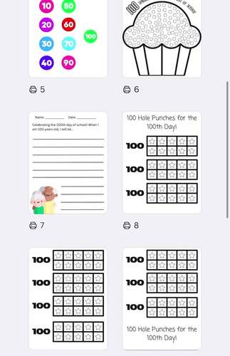 100th Day Activity Packet, 100th Day of School, Headband, Worksheets ...