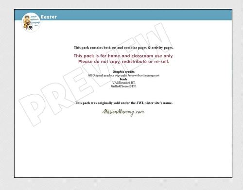 Holy Week preschool crafts and activity pages. by Jesus Without Language