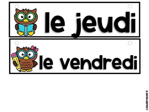 FRENCH Flip Calendar | Owl Theme by Bonjour Madame M | TPT