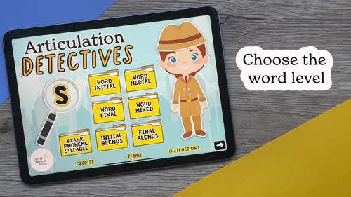 Articulation Detective - S - with GIFs - Boom Cards™ and PowerPoint