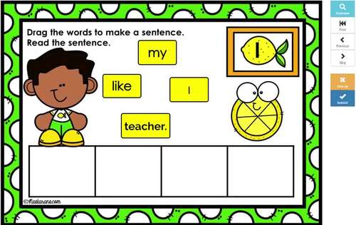 Kindergarten Boom Cards Sight Words Sentences Digital Practice by Nastaran