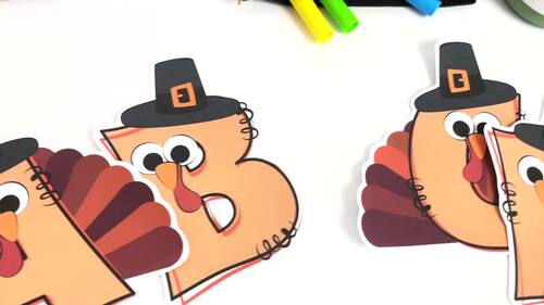 Turkey Letters & Numbers for Thanksgiving Bulletin Board Decor ...