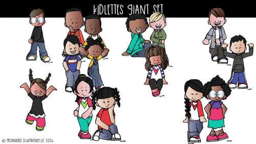 Kidlettes clip art, kids GIANT set by Melonheadz Clipart | TPT