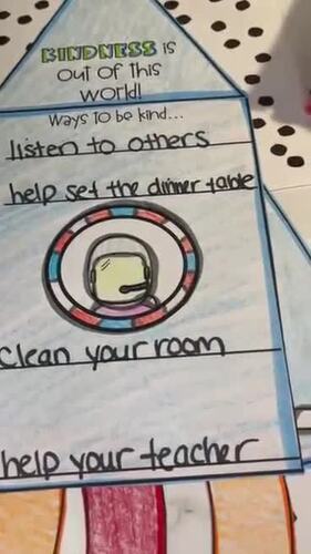 Kindness Rocket Ship Craft SEL Bulletin Board Kindness Week | TPT