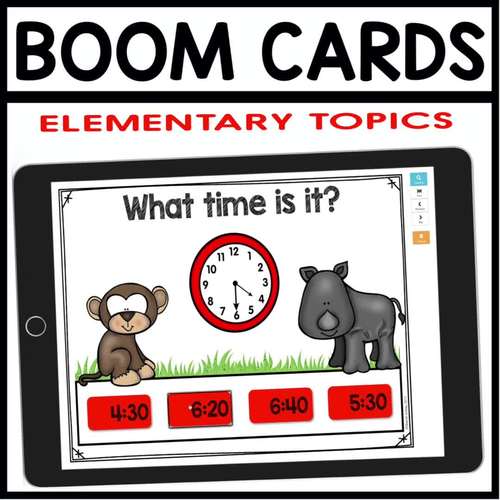 Telling Time Game Boom Cards 1st Grade Math Centers No Prep | TPT