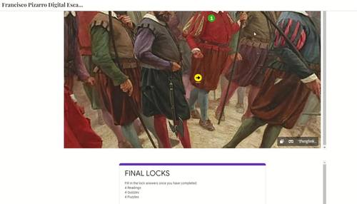 Francisco Pizarro DIGITAL ESCAPE ROOM for Google Drive® | Inca Empire