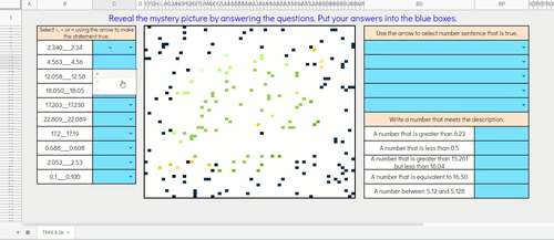Digital Math Pixel Art Mystery Picture 5th Grade TEKS Comparing ...