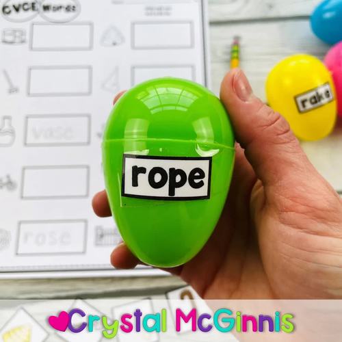 Long Vowel CVCE Word Easter Egg Literacy Center | Spring Activity | Easter