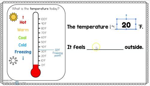 Weather Thermometer Printable Digital by Centered in Primary TPT