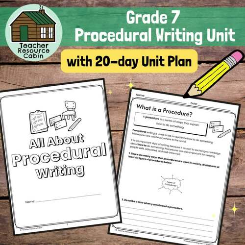 Grade 7 Procedural Writing Unit (Printable + Google Slides™) | TPT