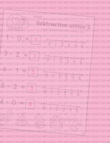 Valentine’s Day Number Line Subtraction Within 5 Worksheets No-Prep ...