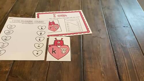 February Literacy Stations Kindergarten Centers Valentines Day Love Hearts