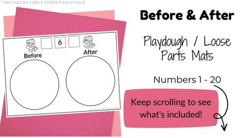 Before and After - Playdough and Loose Parts Mats - Numbers 1-20