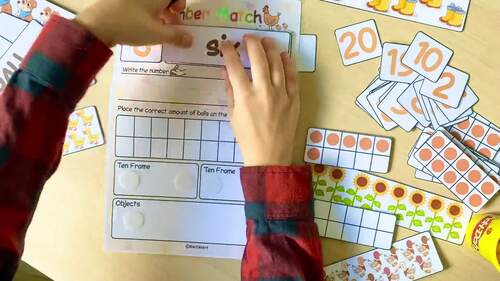 1 to 20 Number Matching Activity Pre-K Counting Practice Homeschool ...