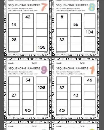 Number Sequencing Adventure : Complete the Sequence with Differences ...
