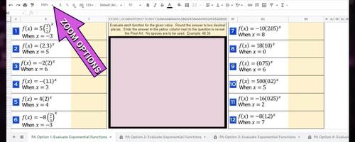 PIXEL ART: Evaluate Exponential Functions DISTANCE LEARNING | TPT