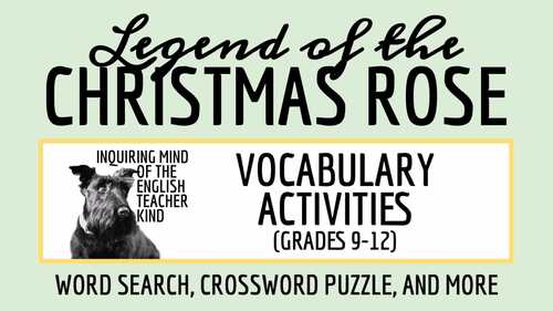 "Legend of the Christmas Rose" by Selma Lagerlöf Vocabulary Games