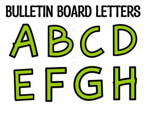 Printable Green Bulletin Board Large Alphabet Letters, Editable ...