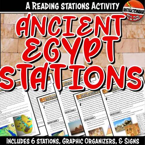 Ancient Egypt Stations or Gallery Walk with Doodle Note Style Graphic ...