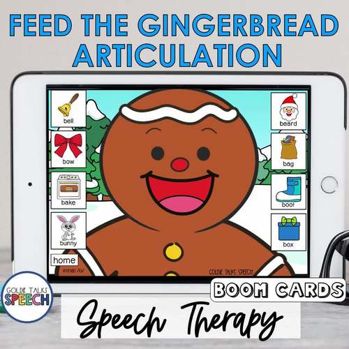 Feed the Gingerbread Man Articulation Boom Cards | Speech Therapy