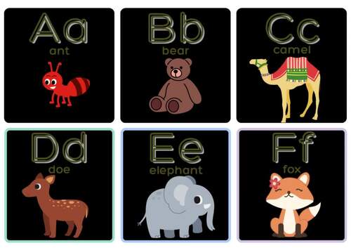 Rainbow Pastel Animal Alphabet Flashcards by DISIGNER POFESSIONAL