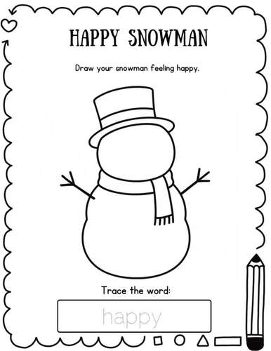 Winter Emotions SEL Snowman Activity for PreK and Kindergarten | TPT