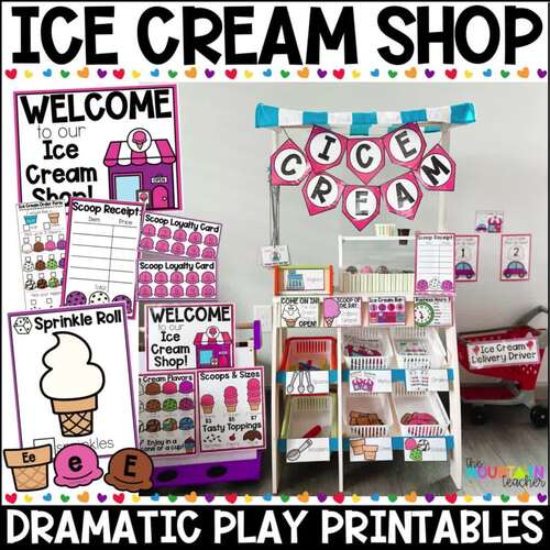 Ice Cream Shop Dramatic Play Bundle with Printables, Centers, Labels ...