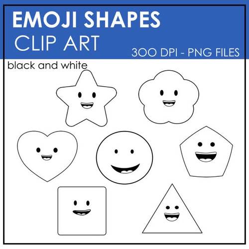 Emoji Shapes Clip Art | PNG | 300 dpi | Commercial Use by GoldieTalks ...