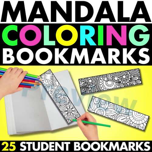 Mandala Coloring Bookmarks to Color Mindful Coloring SEL Calming Craft ...