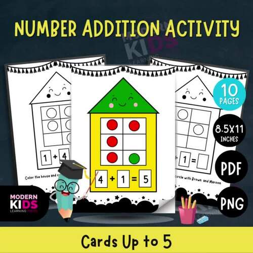 Number Addition Activity Cards Up to 5 by ModernKids LearningPress