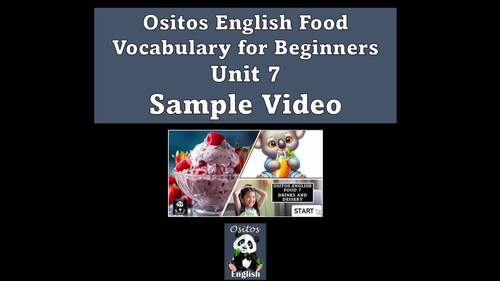Beginner ESL: Food Unit 7 : Drinks & Desserts by Ositos English | TPT