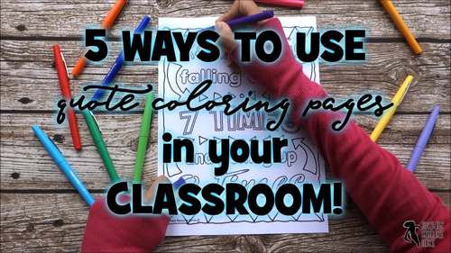 Character Education Values on Resilience - Quote Coloring Sheets and Pages