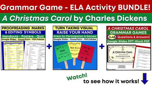 Christmas Activities for ELA Grammar Games Proofreading A Christmas Carol