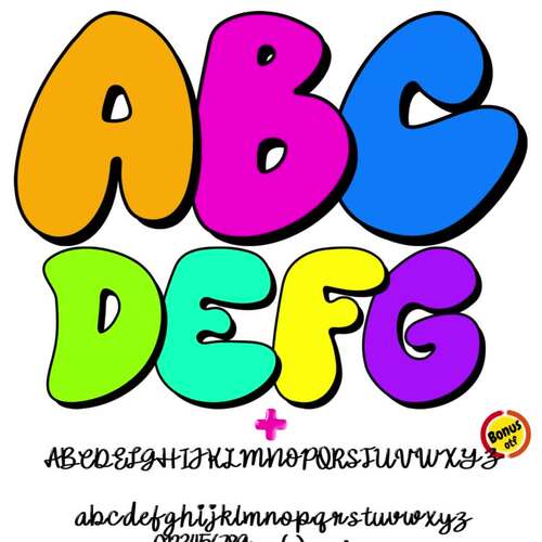 Neon Bubble Groovy Alphabet bulletin board letters bundle for teachers