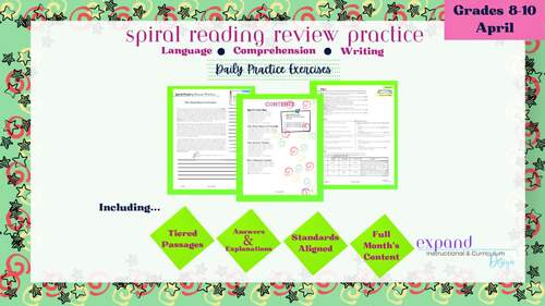 Reading Review Practice: Daily Practice Exercises, ELA Easter Middle ...