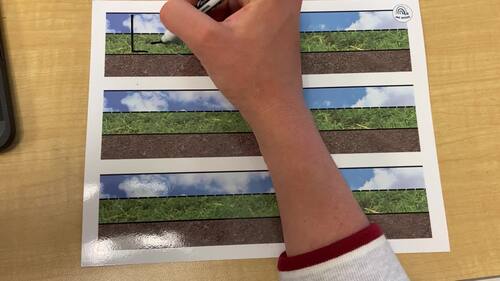 Sky Grass Ground Printing Practice and Sentence Paper | Ciel Gazon Terre