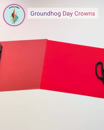 Groundhog Day Craft, Hat & Crown Headband Coloring Page Set for February