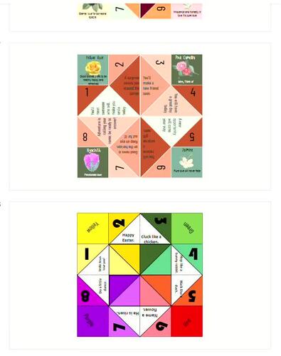 Origami Fortune Teller Directions