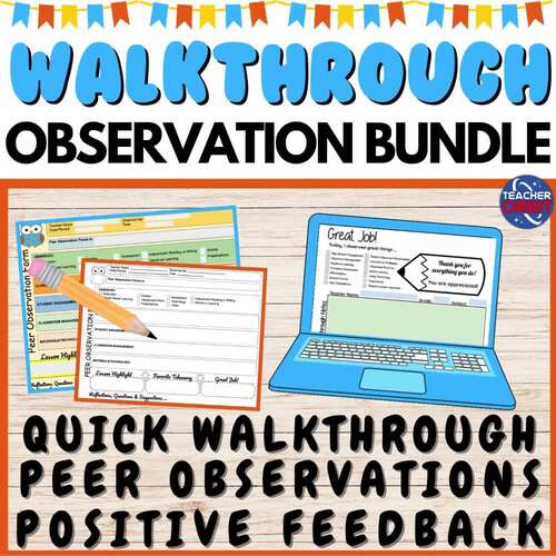 Teacher Observations Forms Walkthrough Peer Coaching Feedback ...